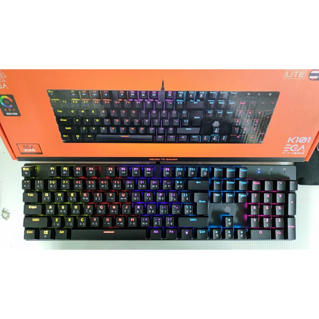 EGA K101 Keyboard Mechanical Gaming คีย์บอร์ดเกมมิ่ง คีย์บอร์ดมีไฟ Blue ...