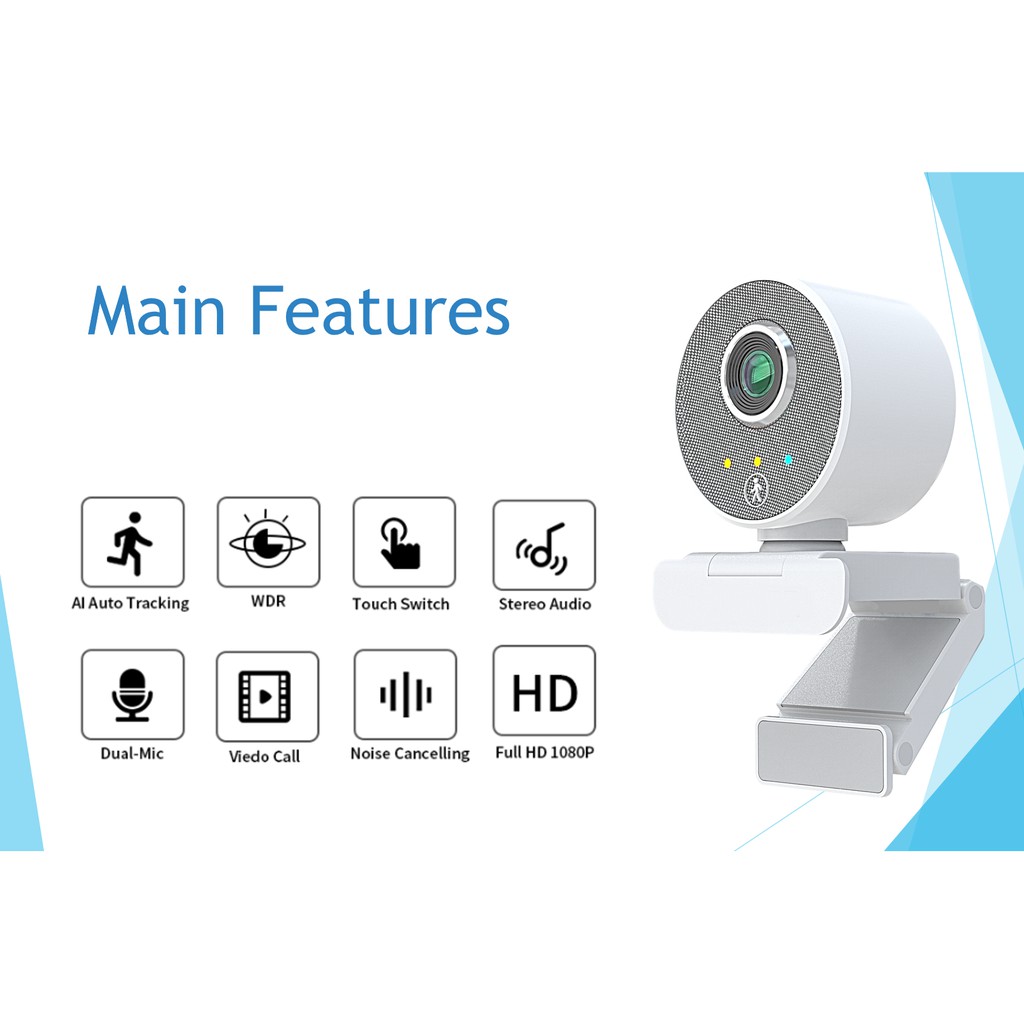 Smart Web Camera 1080p AI Auto Tracking (à¸ à¸¥à¹‰à¸­à¸‡à¹€à¸§à¹‡à¸šà¹ ...