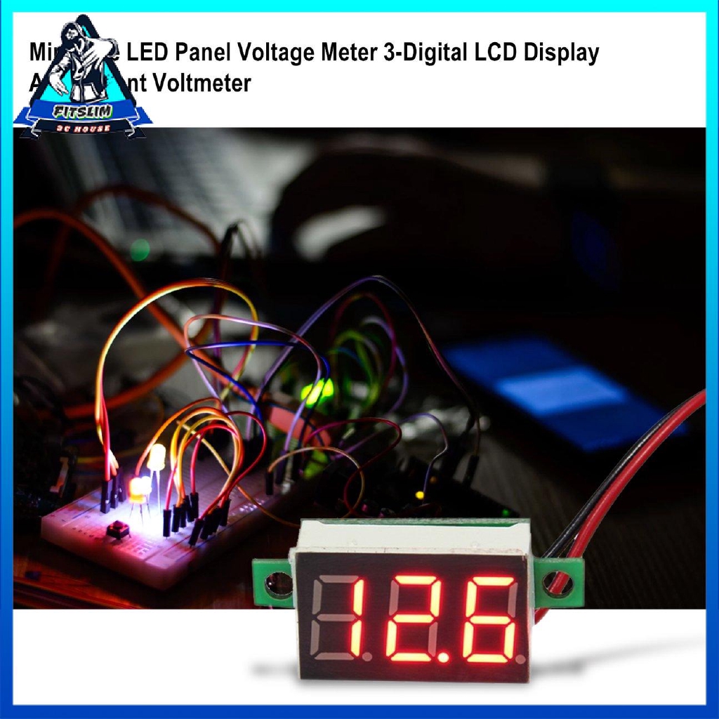 【สต็อกพร้อม】Mini Size LED Panel Voltage Meter 3-Digital LCD Display ...