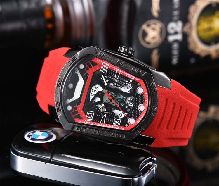 2020 New personality barrel shape men watch hollow multifunctional ...