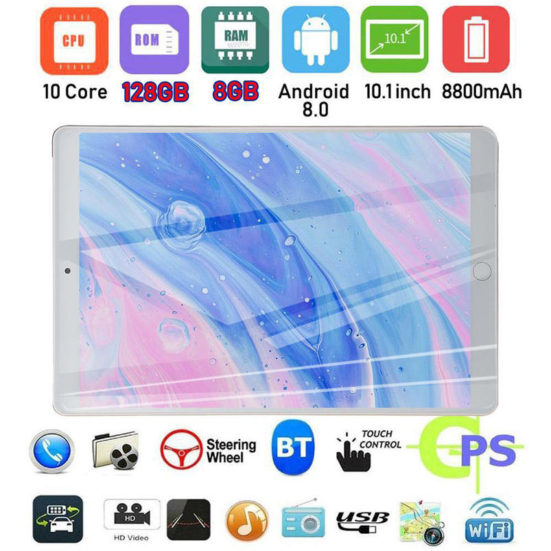 Android 9.1 Tablet 8GB + 256GB WiFi GPS Bluetooth Dual SIM Card Support ...