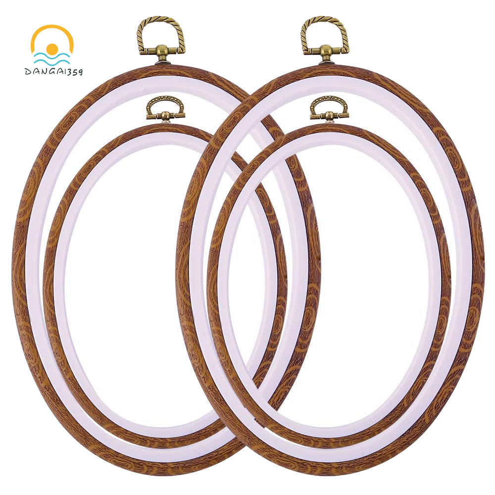 4 Pcs Embroidery Hoops Set Cross Stitch Hoop Ring Imitate Wood Display ...