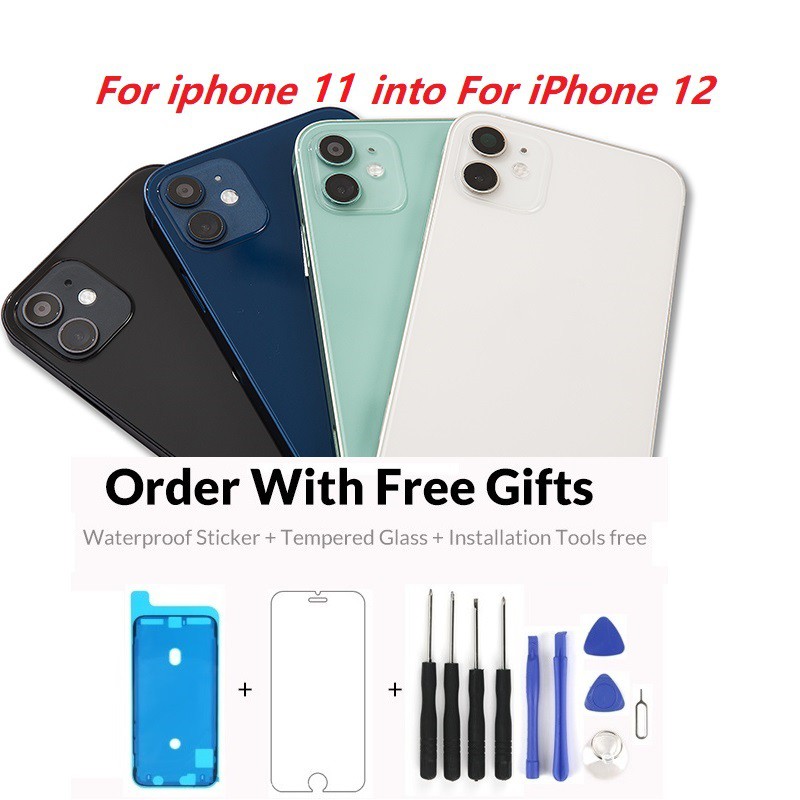 DIY For iphone 11 into For iPhone 12 High Quality Back Housing Battery ...