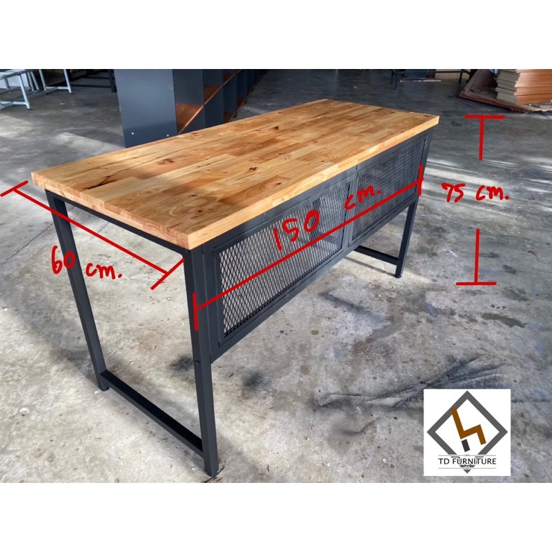 โต๊ะทำงาน loft style [กว้าง60ซม. ยาว100/120/150ซม. สูง75ซม.]????พร้อม ...