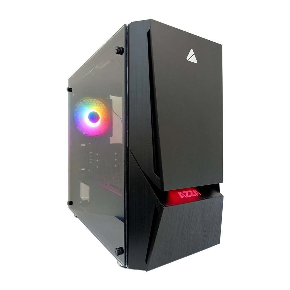 Case AZZA Luminous 110 VF1298 ( Black ) Rainbow RGB 12cm Fan Micro ATX ...