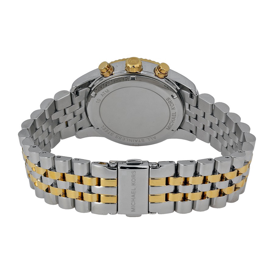 Original Michael Kors Men's Lexington Chrono Navy Dial Two tone Watch ...