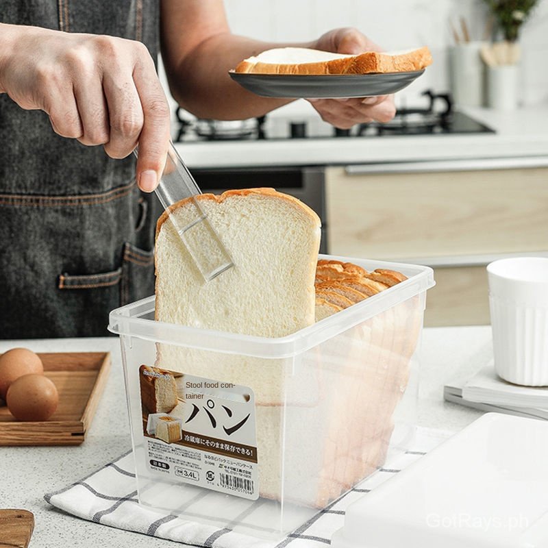 Japan Imported Bread Box Storage Box Kitchen Plastic Flour Bucket Toast ...
