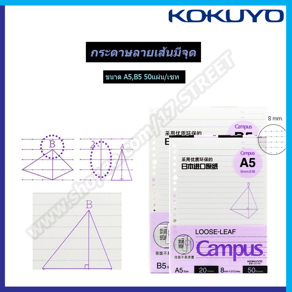 จุดประเทศไทย HotSale！ ♛KOKUYO Refill Paper A5, B5, A4 กระดาษ Refill สำหรับสมุด ขนาด A5, B5, และ ...