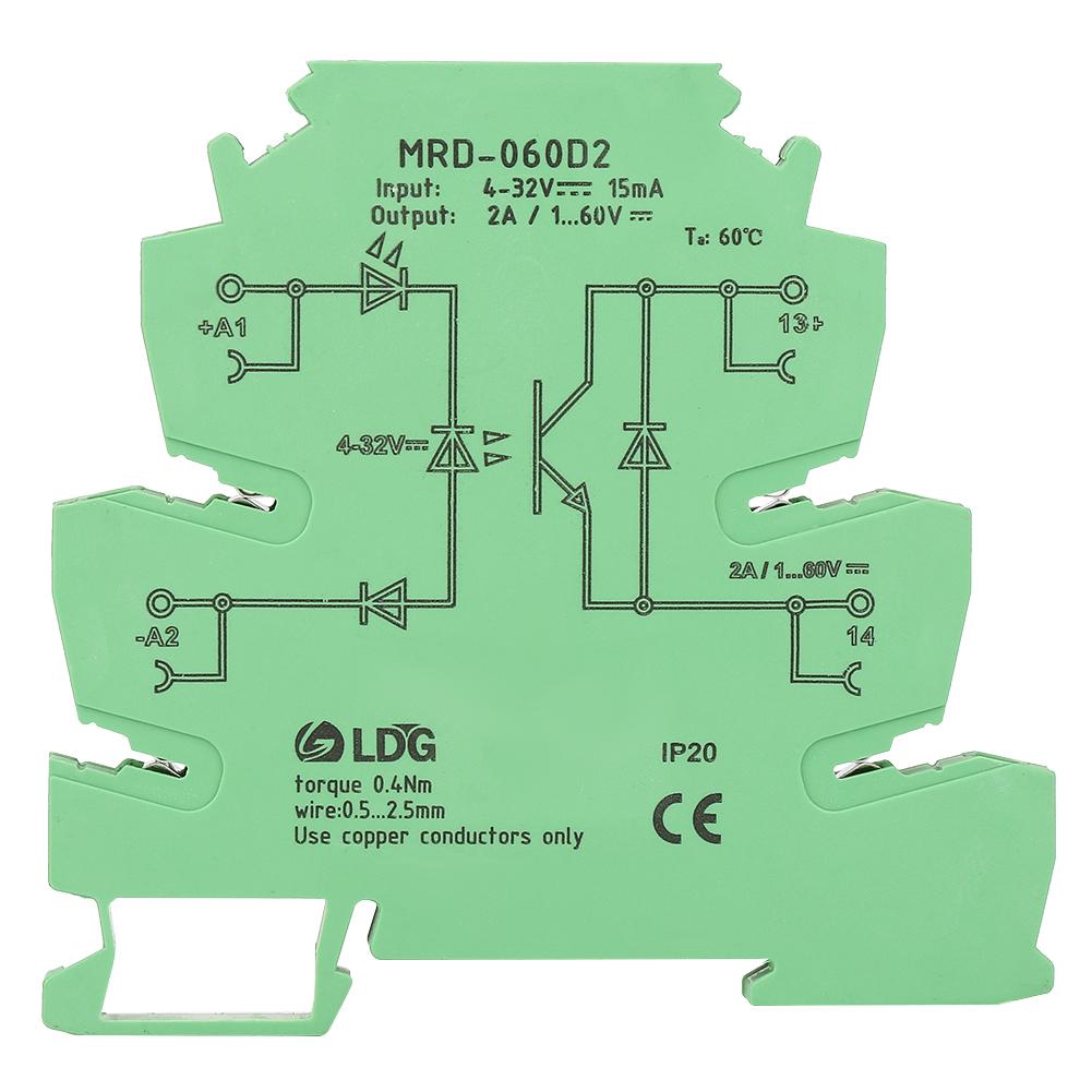 MRD-060D2 Ultra-Thin 6.2mm Solid State Relay Module Input 4-32VDC NO ...