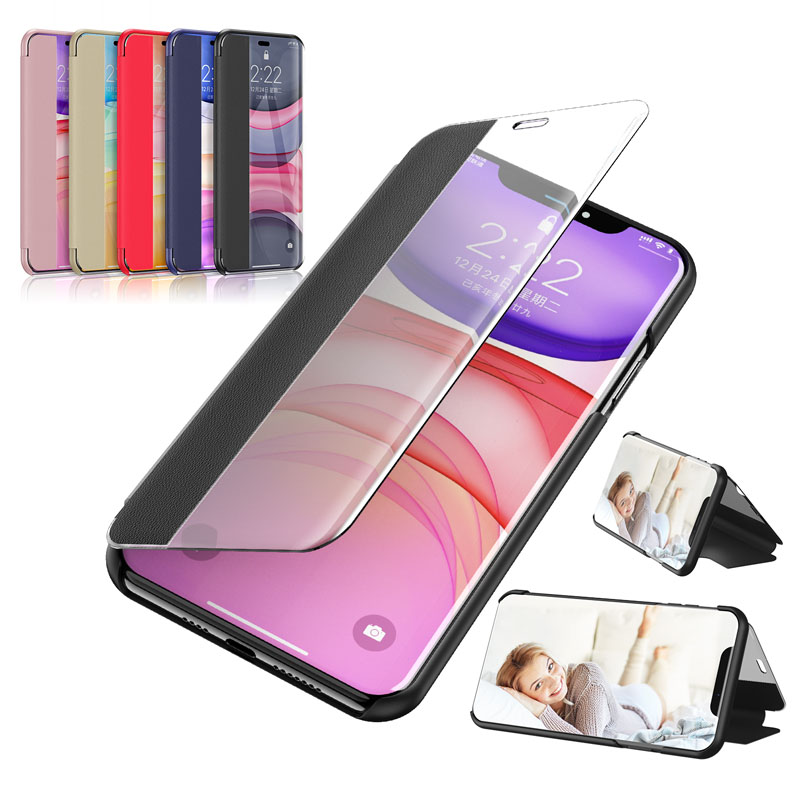 Flip Case iPhone 12 Mini 11 Pro XS Max X XR SE 2020 Smart Side Screen ...