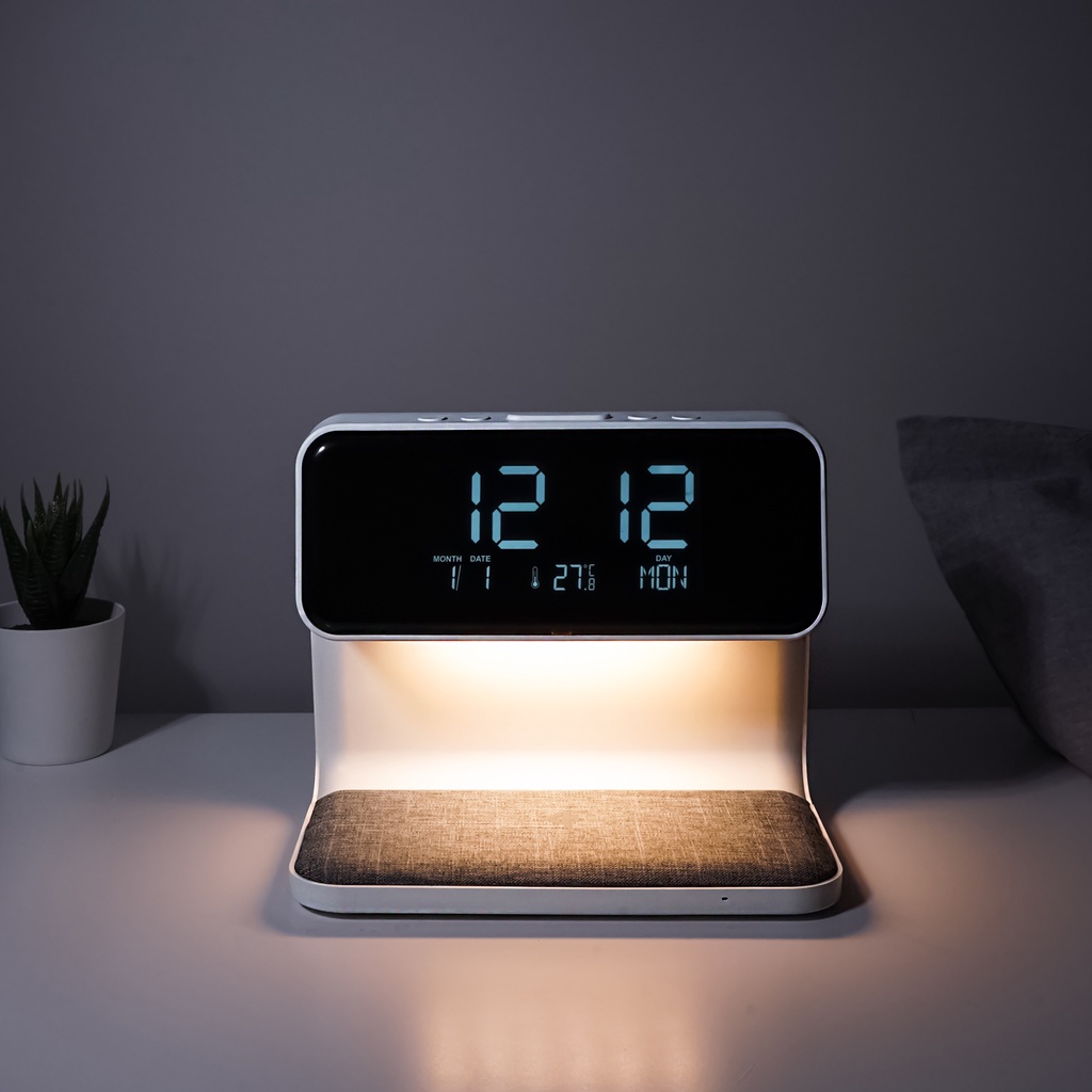 Night Light Modern Design Bedside Table Lamp A26 with Wireless Charger ...