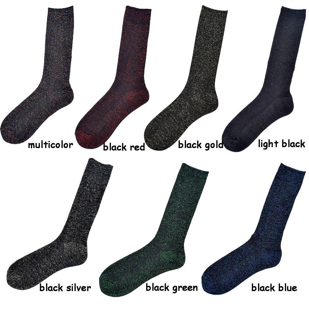 JUNE Women Women's Socks Long Knitted Socks Golden Silver Silk Fashion ...