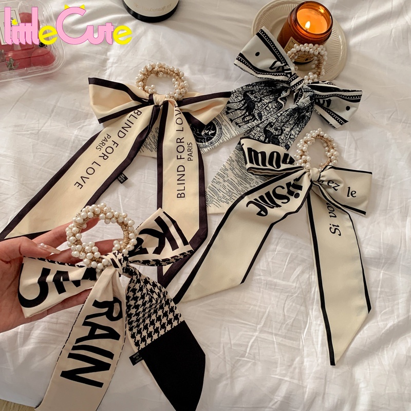 [Women Korean INS Style Big Bow Hair Ties Rope] [Vintage Large ...