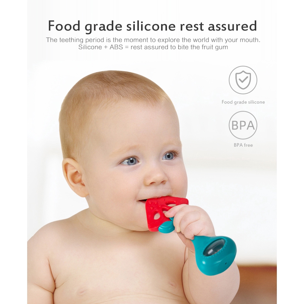 COD/พร้อมส่ง Baby rattle teether gum toy 3-12 months baby silicone ...