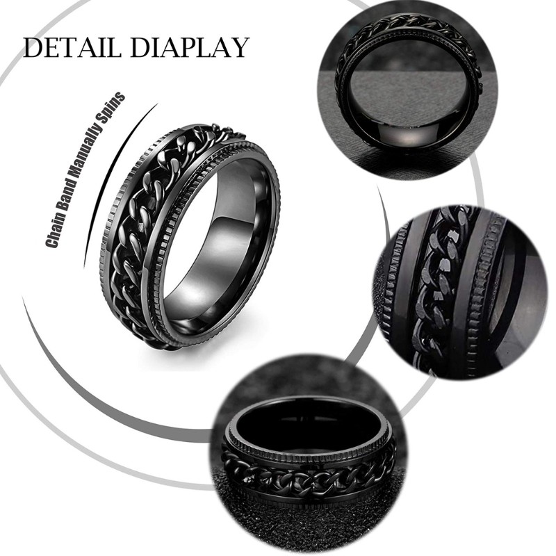 SPINNER Xy 4 ชิ้นชุดแหวนสแตนเลสแฟชั่นสําหรับผู้ชายผู้หญิง - xyouth.th ...