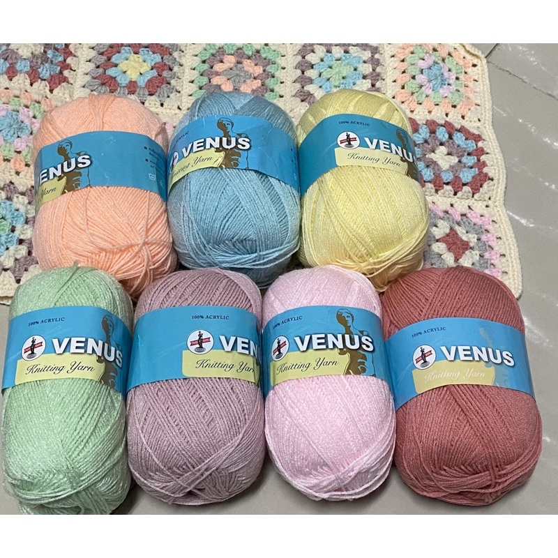 ไหมพรมวีนัส ขนาด 4 ply Venus knitting yarn 420หลา 100% acrylic | Shopee ...