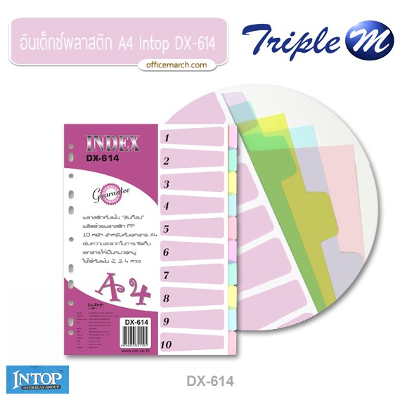อินเด็กซ์พลาสติก A4 10 หยัก Intop Dx 614 Shopee Thailand