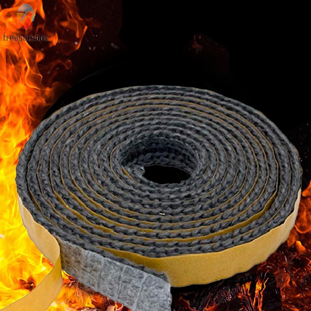 TRSBXSelf Adhesive Glass Seal Fire Rope Flat Stove Rope Hearth Rope 2M ...