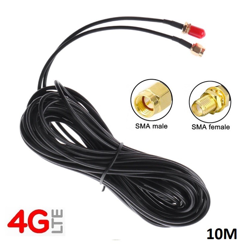 RP-SMA Cable 4G LTE,3G Wifi Antenna Connector Extension ยาว 10 เมตร ...