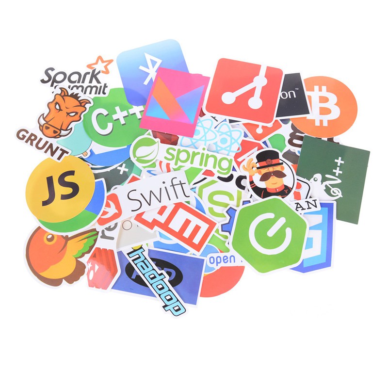 【GoldenSilver】50Pcs Internet Java JS Programming Language Doodle ...