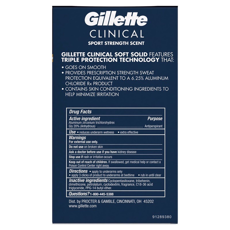 Gillette Clinical Soft Solid Sport Triumph Antiperspirant and Deodorant ...
