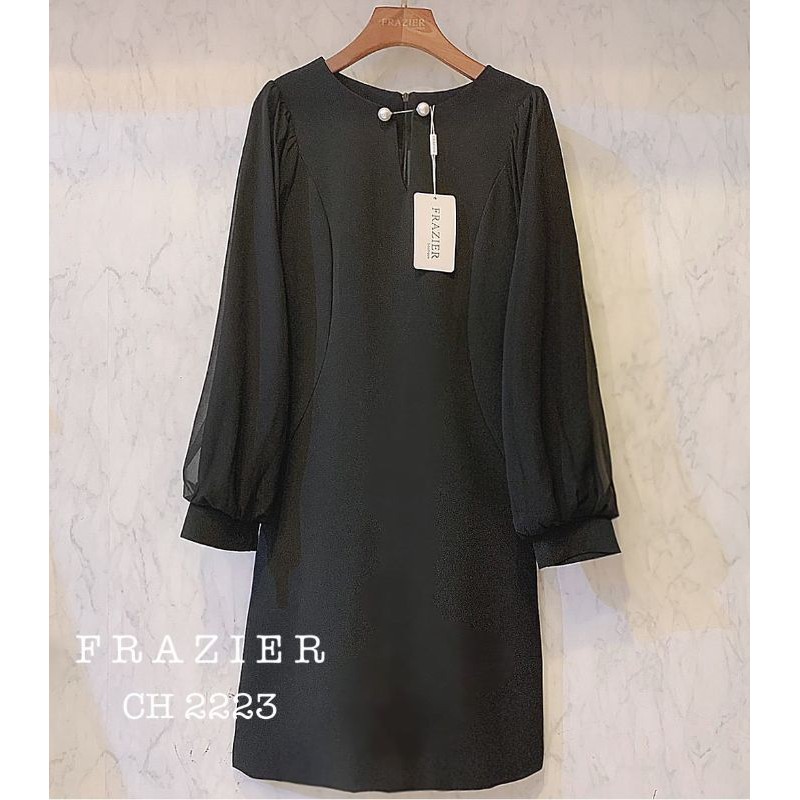 CH2223เดรสคอกลมผ่าแขนยาวชีฟองจั้ม (S.M.L.XL) - sakurangius - ThaiPick