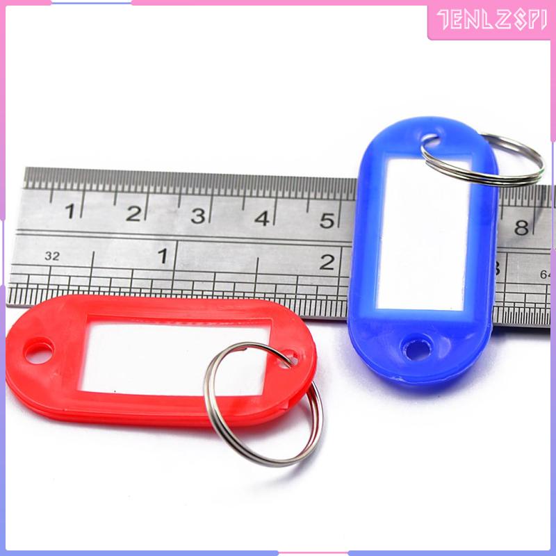 Pack of 10 Mixed Color Key ID Tag with Label Window and Key Ring Split ...