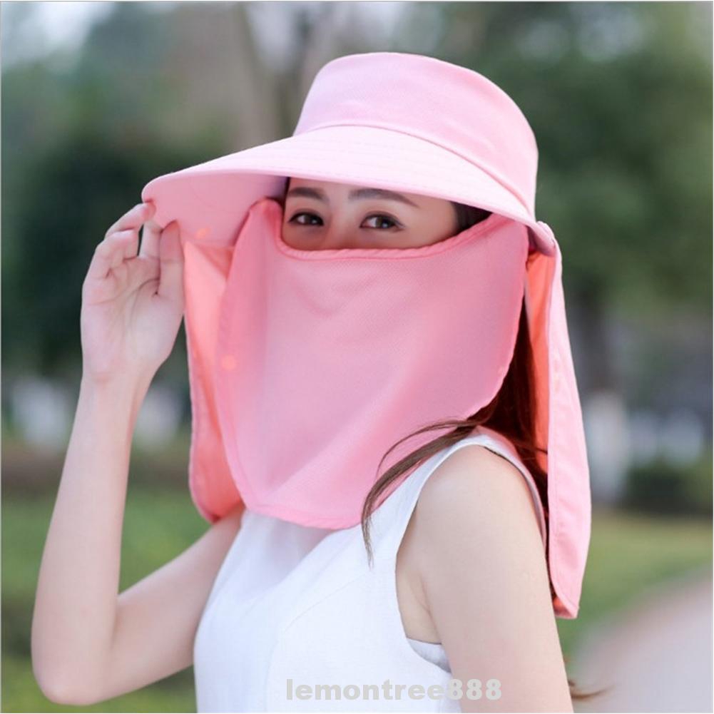 Women Anti-UV Neck Protection Removable Riding Sunshade Veil Visor Wide ...