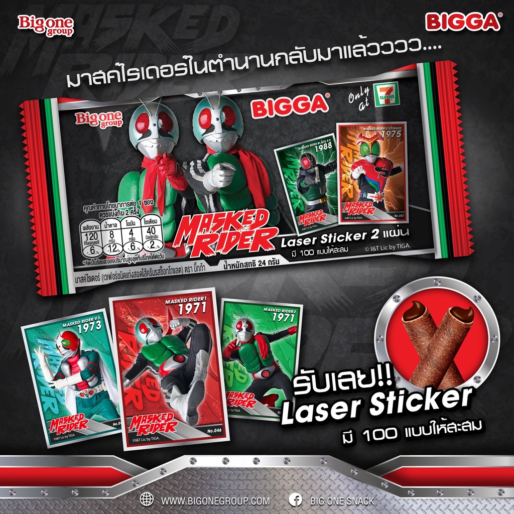 BIGGA Laser Sticker บิ๊กก้า สติ๊กเกอร์ มาสค์ไรเดอร์ - Masked Rider SET2 ...