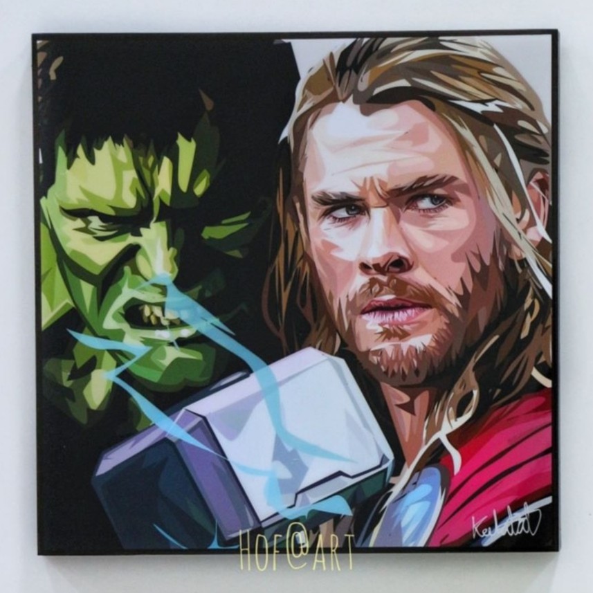 Hulk & Thor ฮัค & ธอร์ Avengers อเวนเจอร์ Marvel รูปภาพ ติด ผนัง pop ...