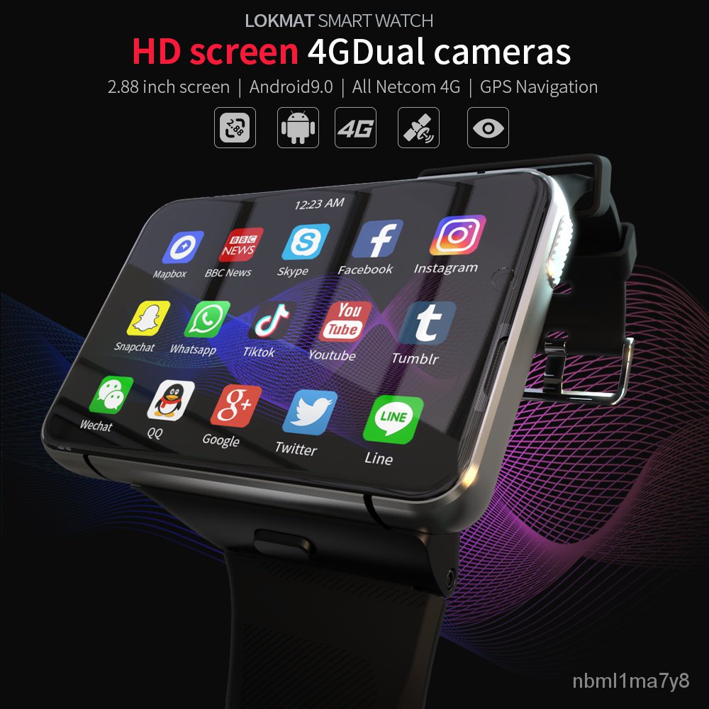 LOKMAT 2.88 Inch Big Screen Android Smart Phone Watch 4GB 64GB Dual ...