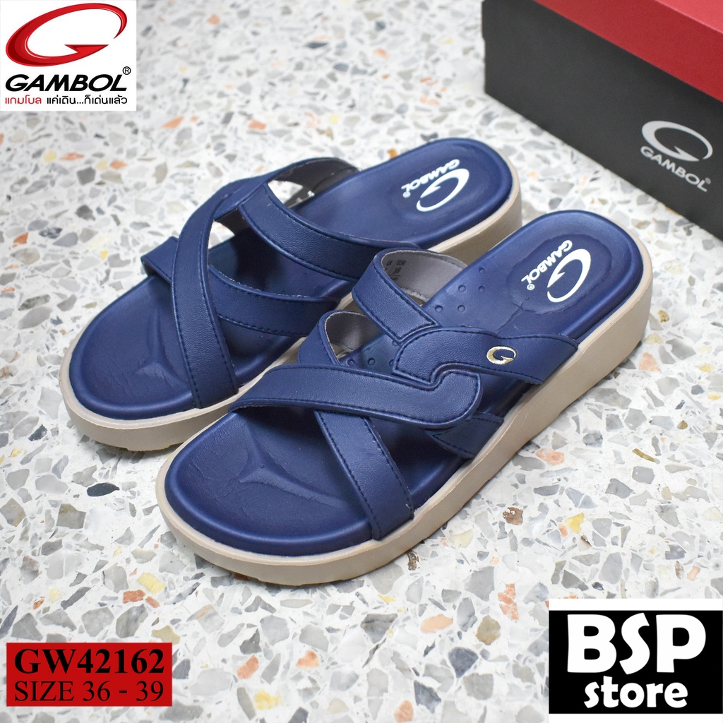 gambol รุ่น GW 42162 สีกรม รองเท้าแตะ GAMBOL (แกมโบล) ผลิตจาก GBOLD ...