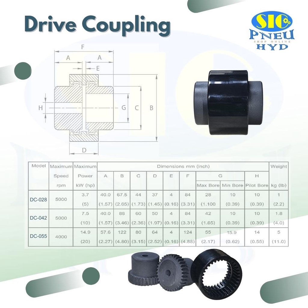 Drive Coupling DC-055 ยอยต่อปั้มไฮดรอลิค ชนมอเตอร์ - sic.official ...