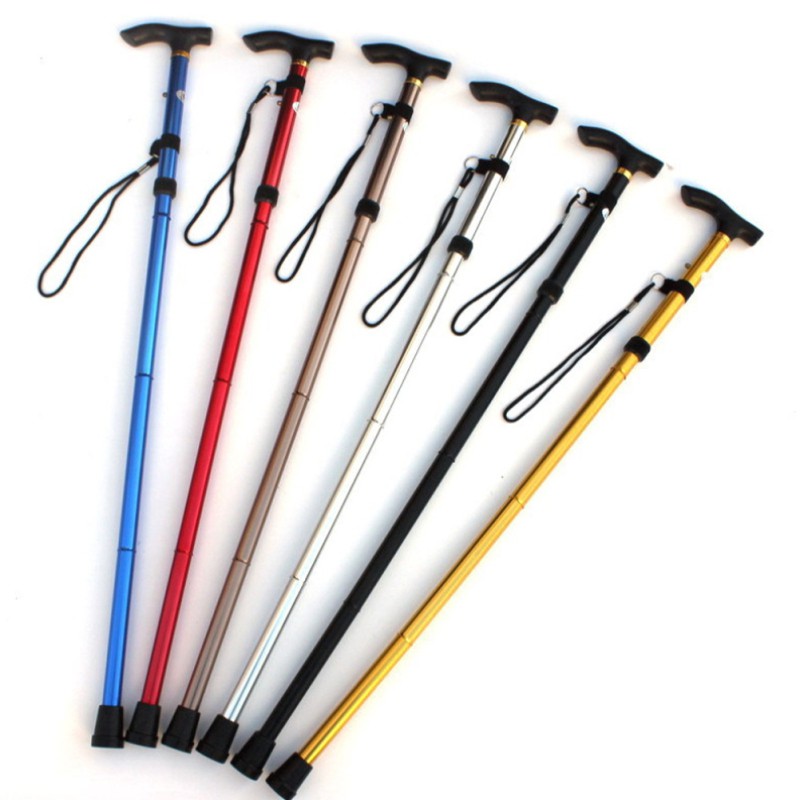 Aluminum Folding Trekking Pole Walking Cane Retractable Anti-slip Four ...