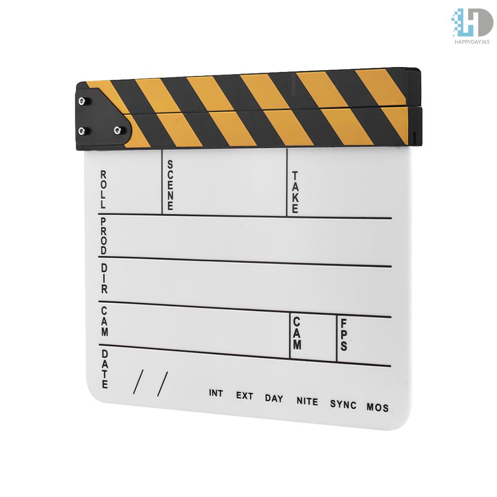 ยางลบอะคริลิค Director ฟิล์มภาพยนตร์ Tv Clapper กับสีเหลือง สีดํา ขาว ...