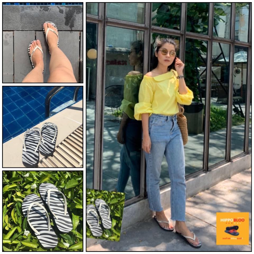 Hippobloo Sandal รองเท้าแตะ ฮิปโป น้องม้าลาย | Shopee Thailand