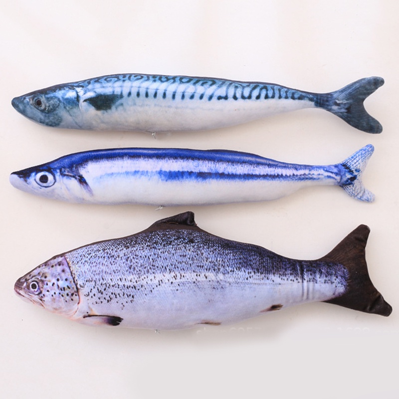 ของเล่นสัตว์เลี้ยง20cm Short lush simulation Fish Cat Toy Interactive ...