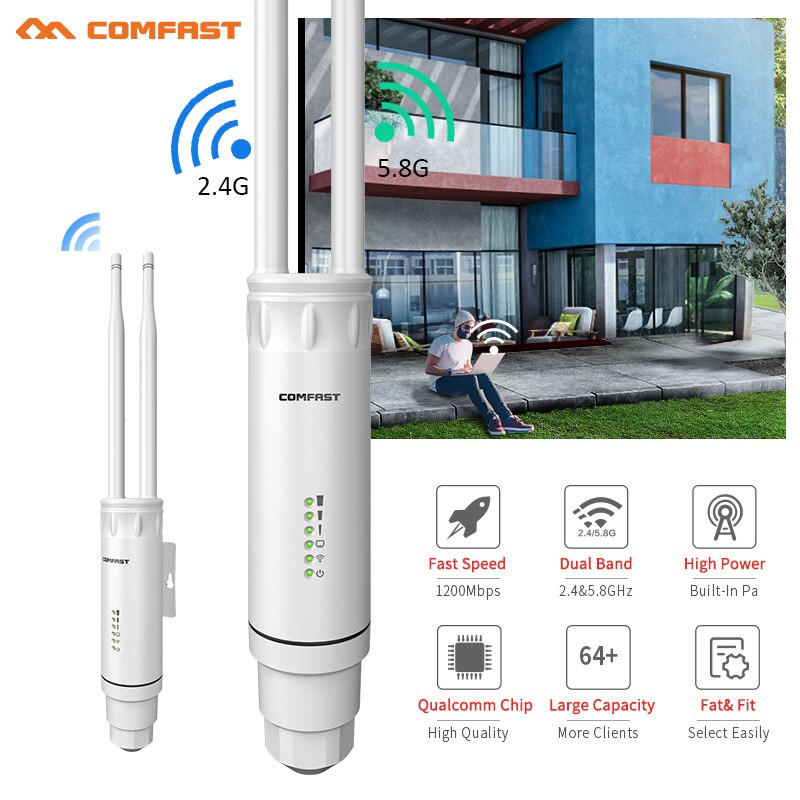 Comfast High Power AC1200 Outdoor Wireless wifi Repeater AP/WIFI Router ...