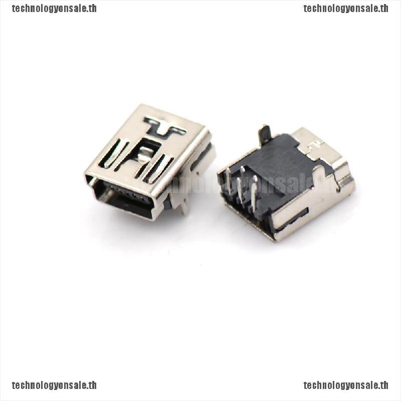 TNS 10 ชิ้น Mini USB Female 5 pin Type B Right Angle PCB Socket ...