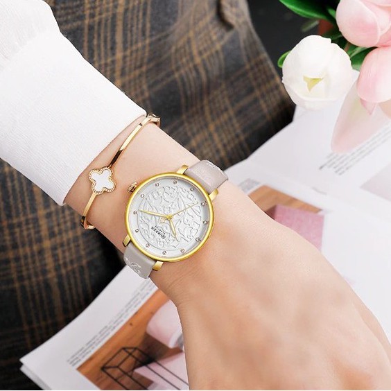 Curren 9046 นาฬิกาข้อมืออะนาล็อก สายหนัง สไตล์วินเทจ สําหรับผู้หญิง ...