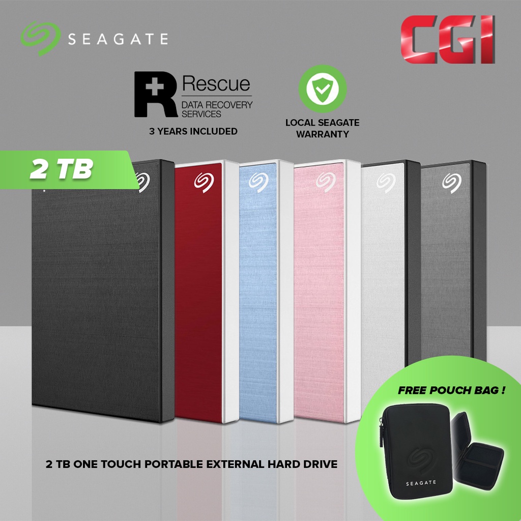 Seagate 2TB One Touch Portable W Rescue External Hard Drive - 1hem0qgf59 - ThaiPick