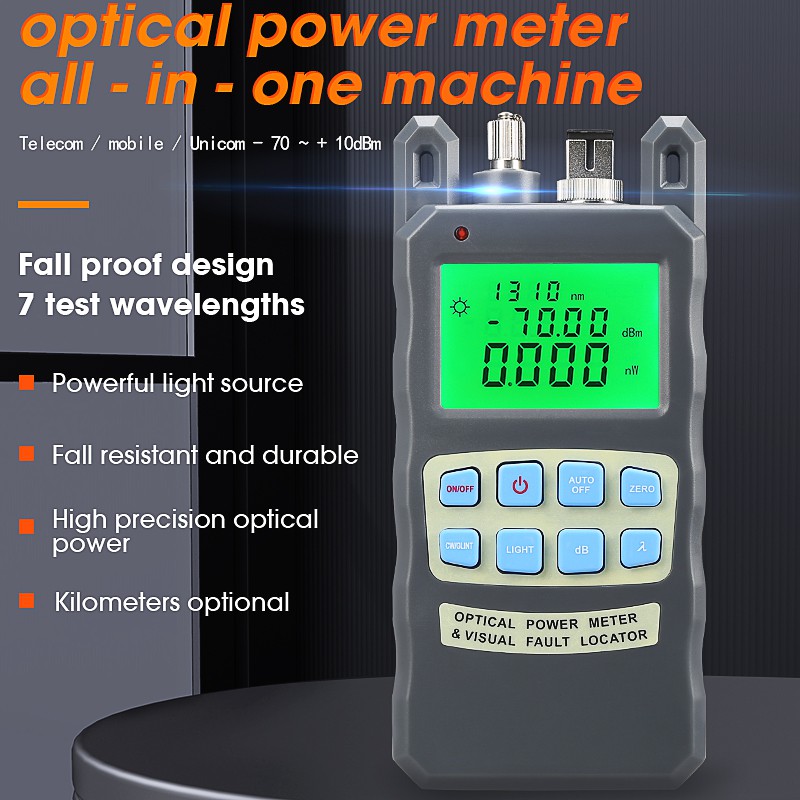 KKmoon แบบพกพาน้ำหนักเบา Optical Power Meter ความถูกต้องสูงชาร์จ Optic ...