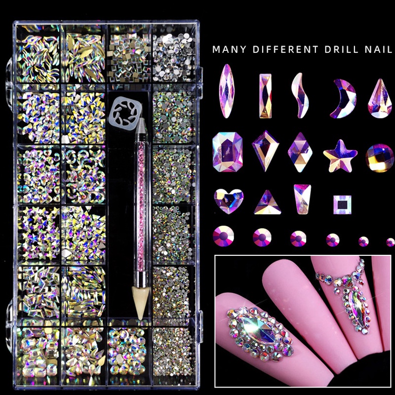 Crystals For Nail Drill All For Manicure 3D DIY Nails Accessories ...
