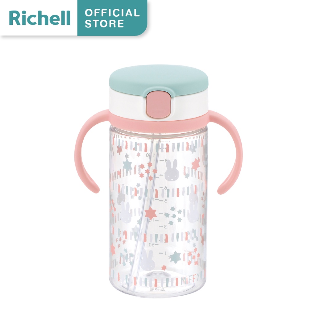 Richell ริเชล New TLI Mugs Premium ชุดเซ็ตแก้วน้ำหัดดูดหลอด 3 สเต็ปรุ่นTLI - richell ...