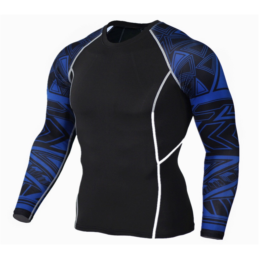 Mens T-shirt Compression Sports Quick-Drying Fitness Basketball Clothing Training Base Layer ...