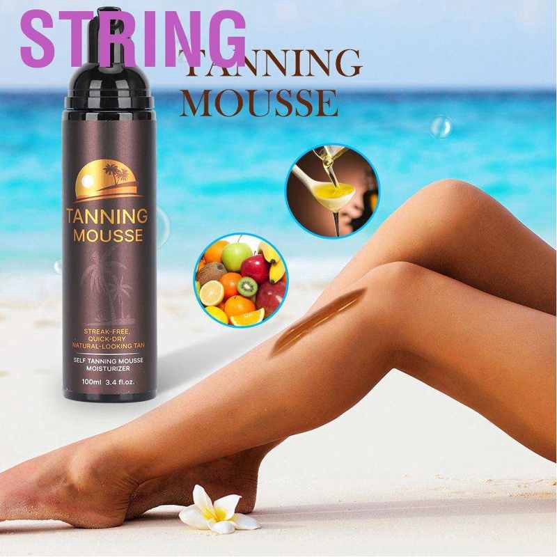 String ALIVER 100ml Self Tanner Body Black Bronze Long Lasting Sunless Tanning Mousse ...