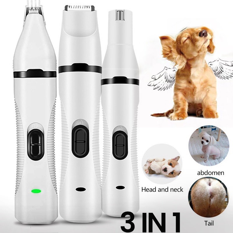 3 IN 1 Pet Grooming Trimmer Rechargeable Pet Clipper Cat Dog Hair ...
