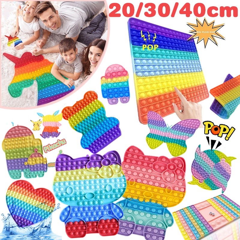 ของเล่นเด็ก มีสีสัน Hello Kitty Push Pop Bubble Sensory Fidget Toy Pop ...