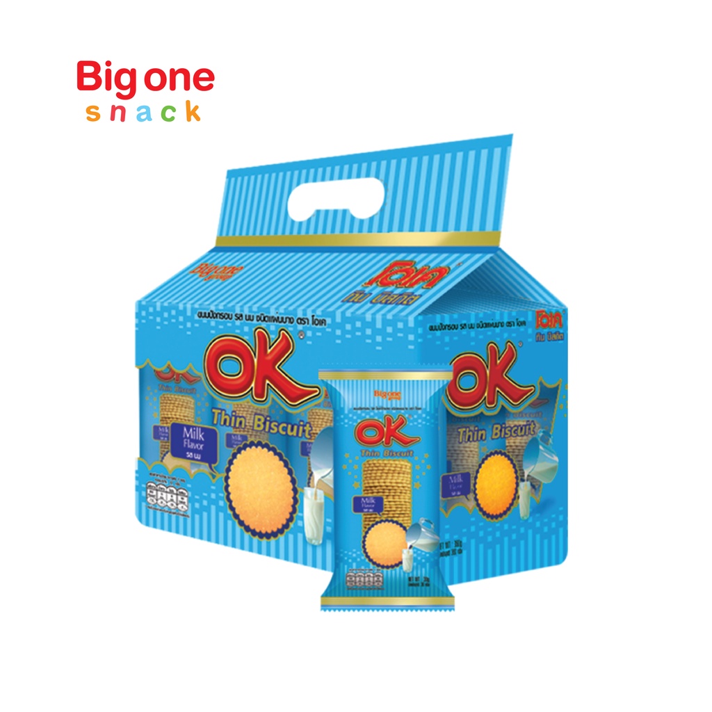 โอเคทิน บิสกิต Ok Thin Biscuit 30 กรัม x 12 ซอง - bigonesnack - ThaiPick