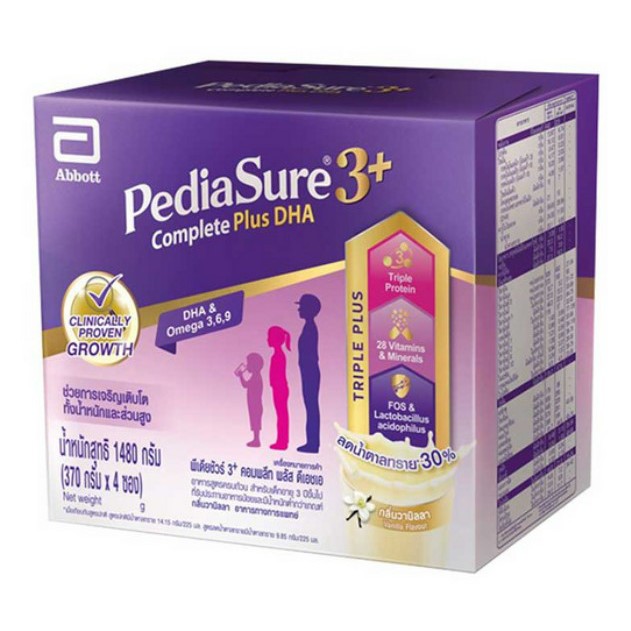 PEDIASURE 3 COMPLETE PLUS DHA พีเดียชัวร์3 คอมพลีท พลัส ดีเอชเอ กลิ่นวา ...